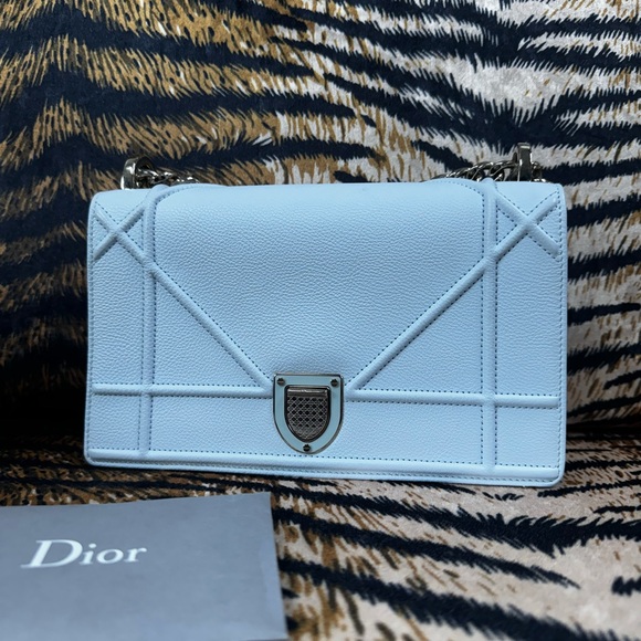 Dior | Bags | Dior Baby Blue Grained Calfskin Diorama Handbag | Poshmark
